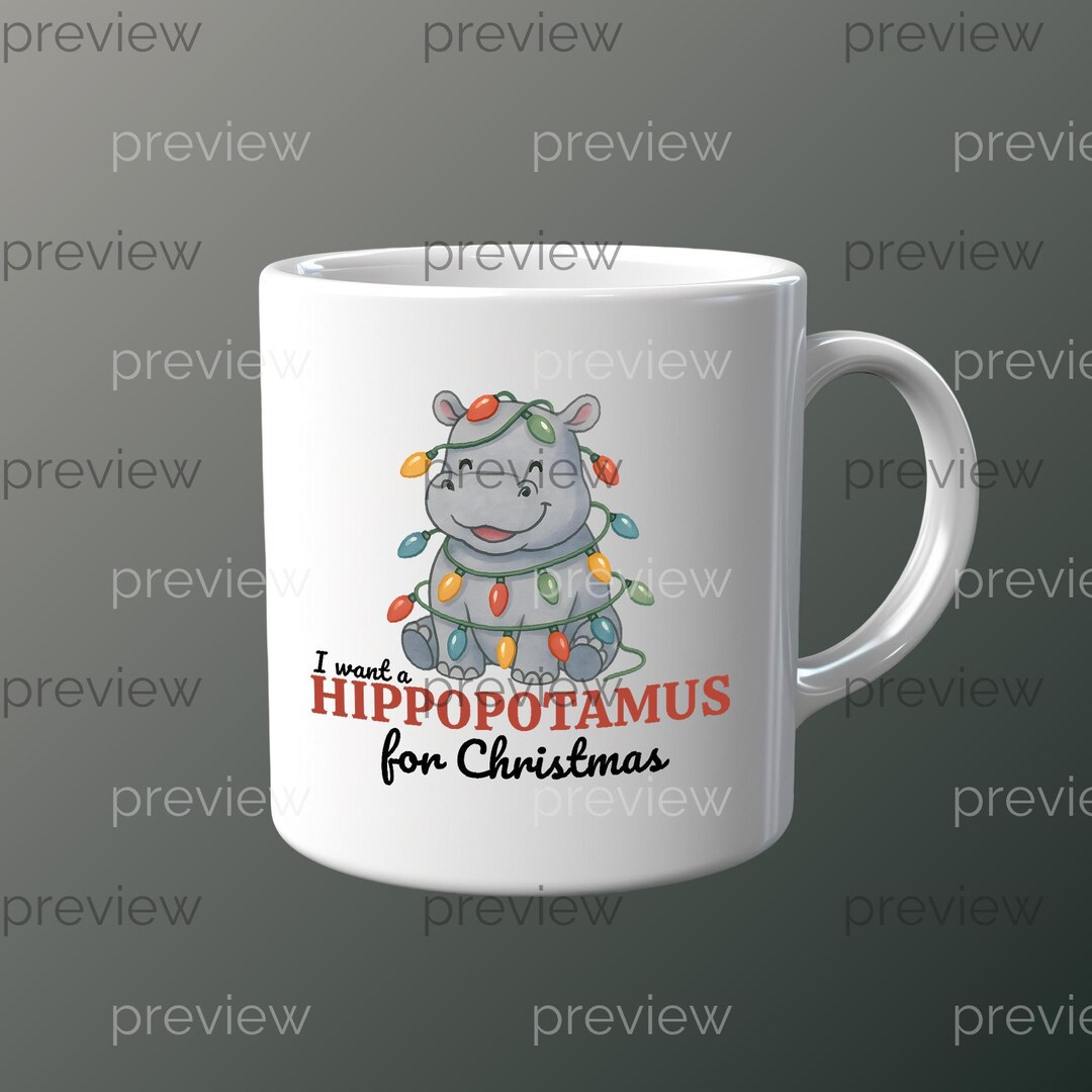 I Want a Hippopotamus for Christmas Png Hippopotamus Christmas Png Cute ...