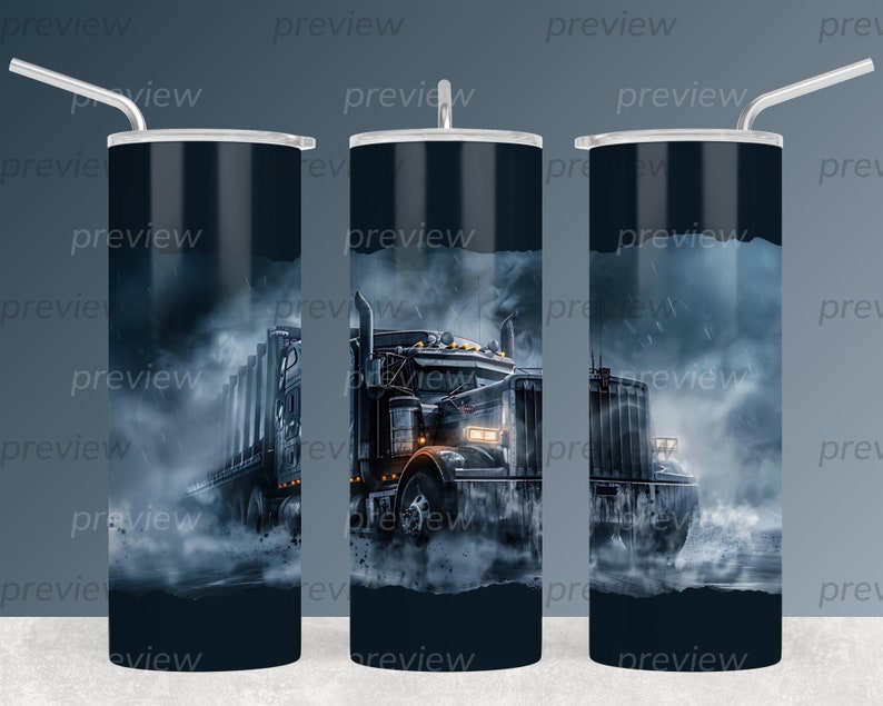 Trucker Tumbler Wrap Bundle Semi Truck Tumbler Wraps Big Rig Skinny ...