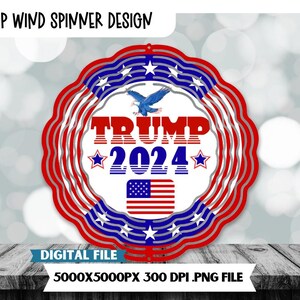 Trump 2024 Wind Spinner Png Design Patriotic USA MAGA Round Spinner ...