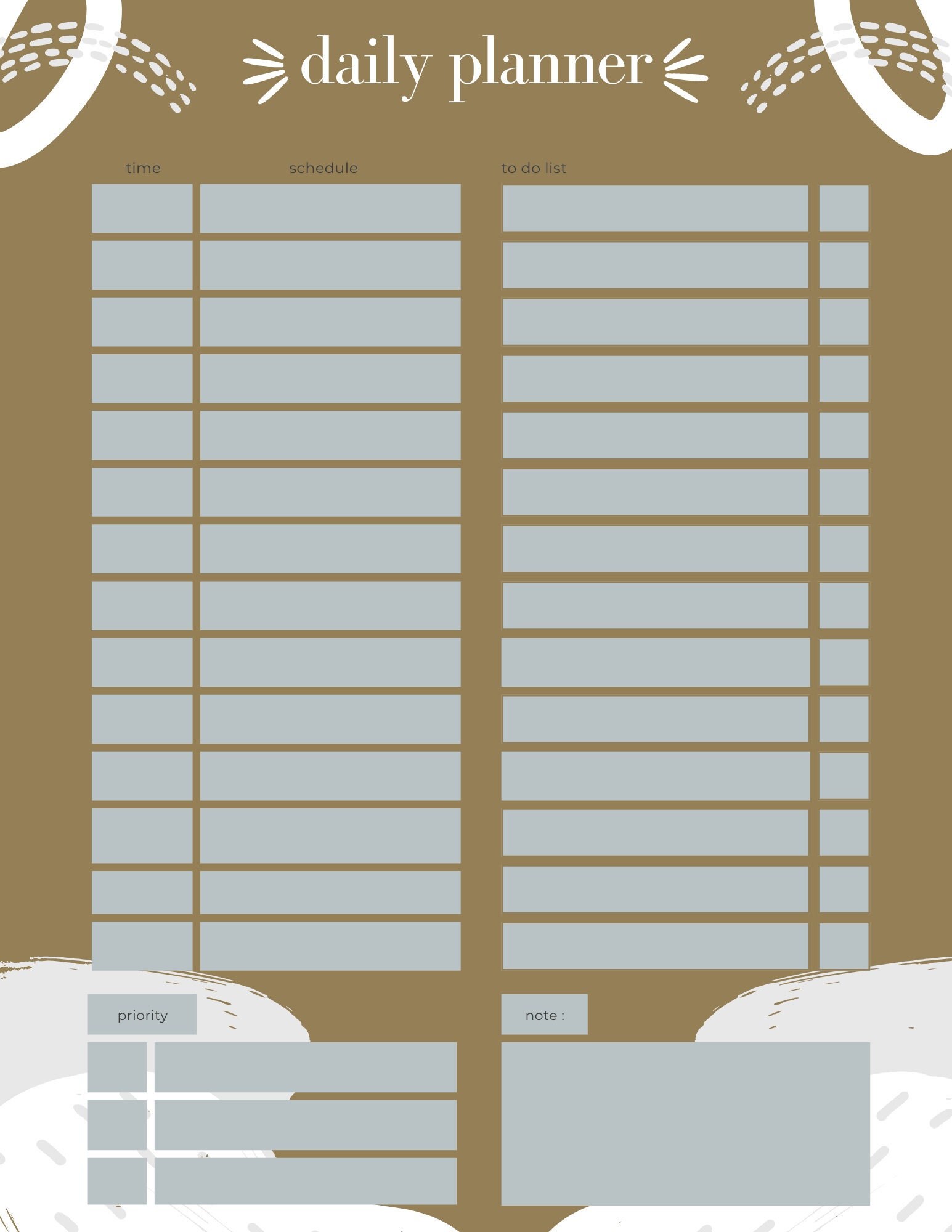 Daily Planner Printable, Daily Planner Sheet, Printable Planner Sheet ...