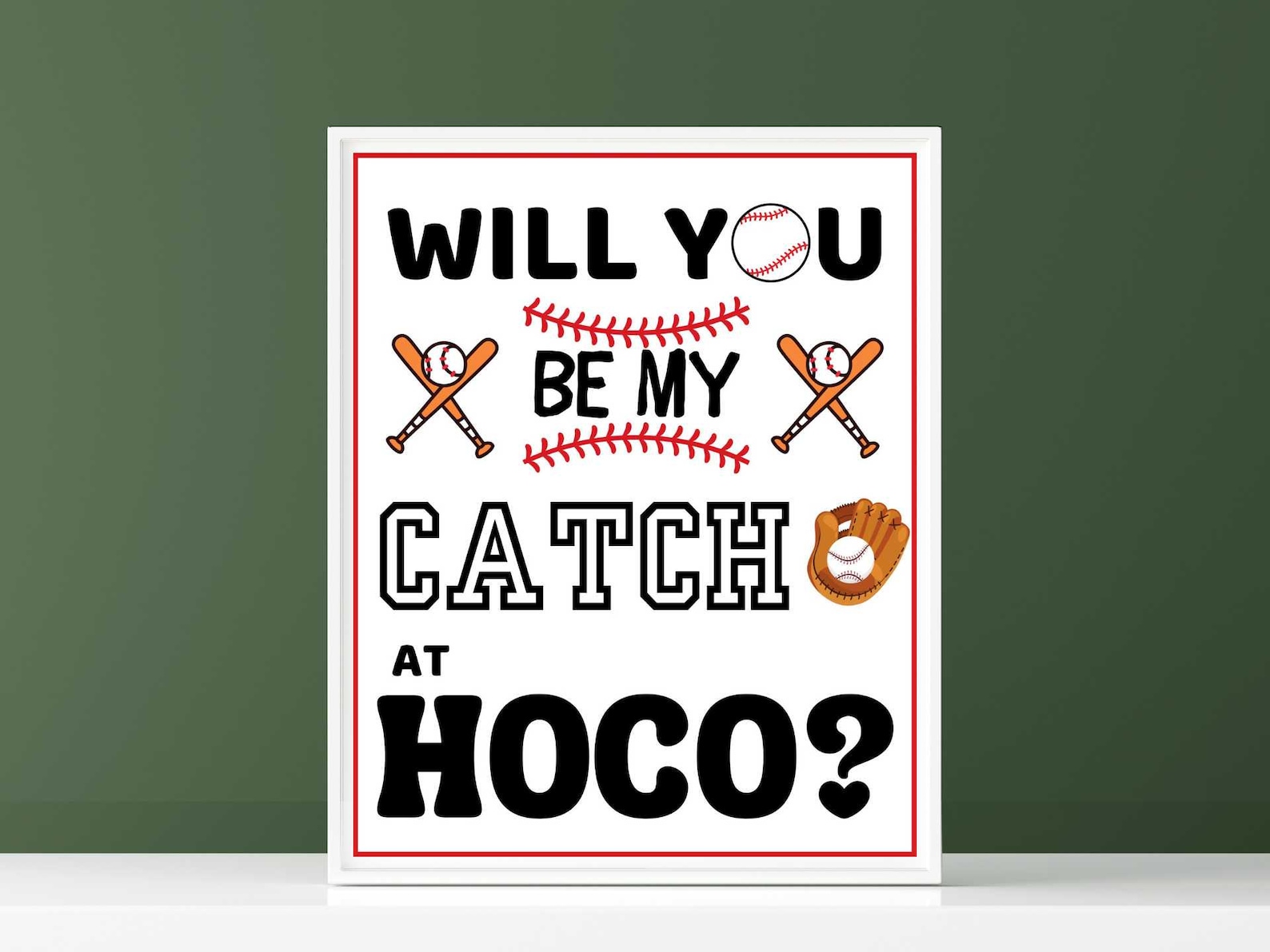 HOCO Proposal Poster Baseball Night Invite High School Dance Sport Be ...