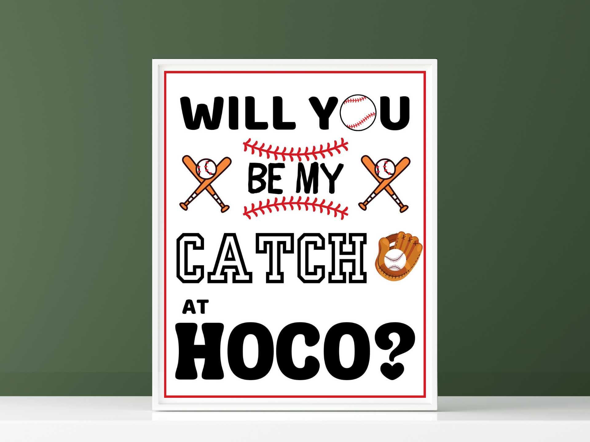 HOCO Proposal Poster Baseball Night Invite High School Dance Sport Be ...