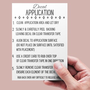 Vinyl Decal Application Card, Small Business Supplies, Digital File, Ready to Print, Instant ...