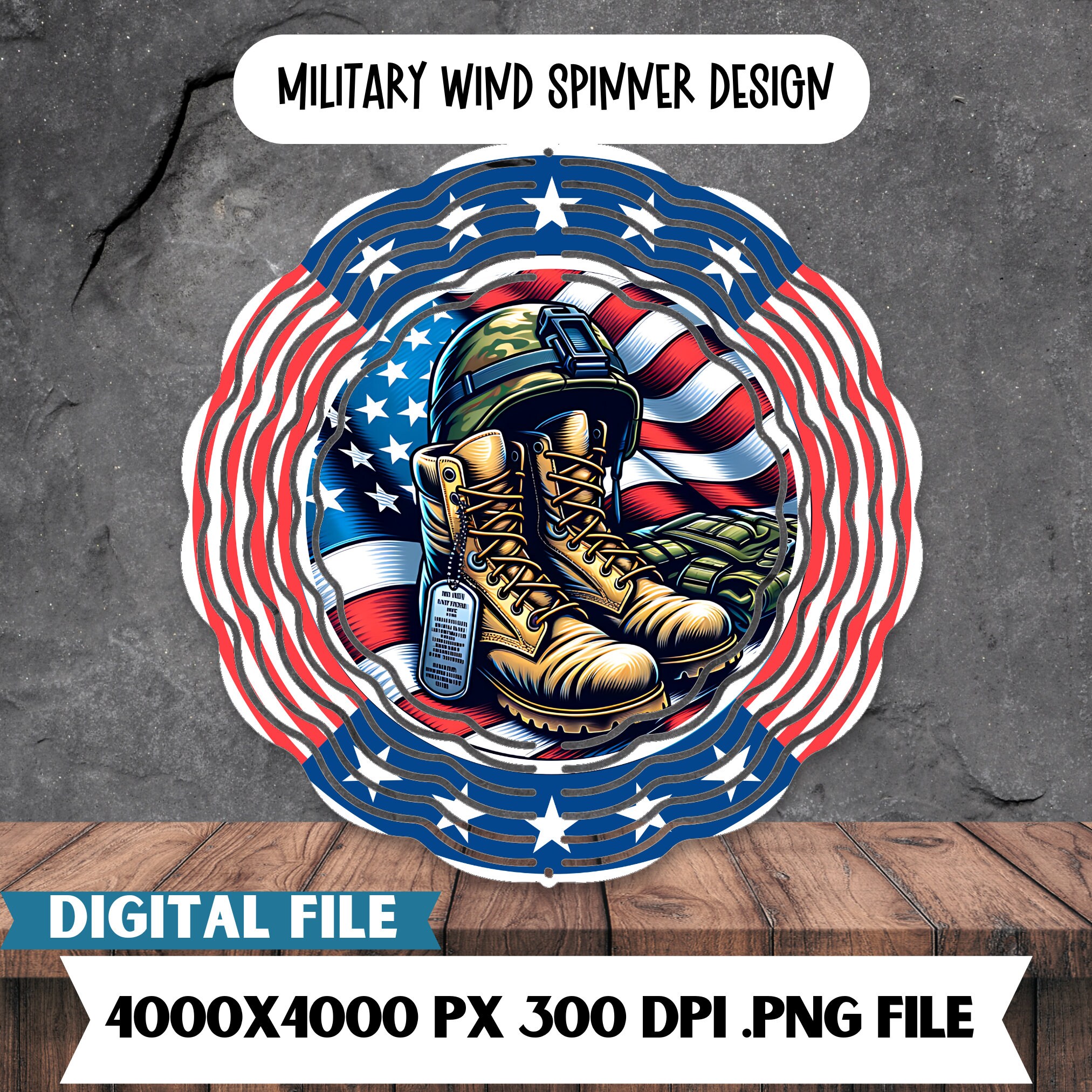Military Wind Spinner Png Design Patriotic USA Armed Forces Round ...