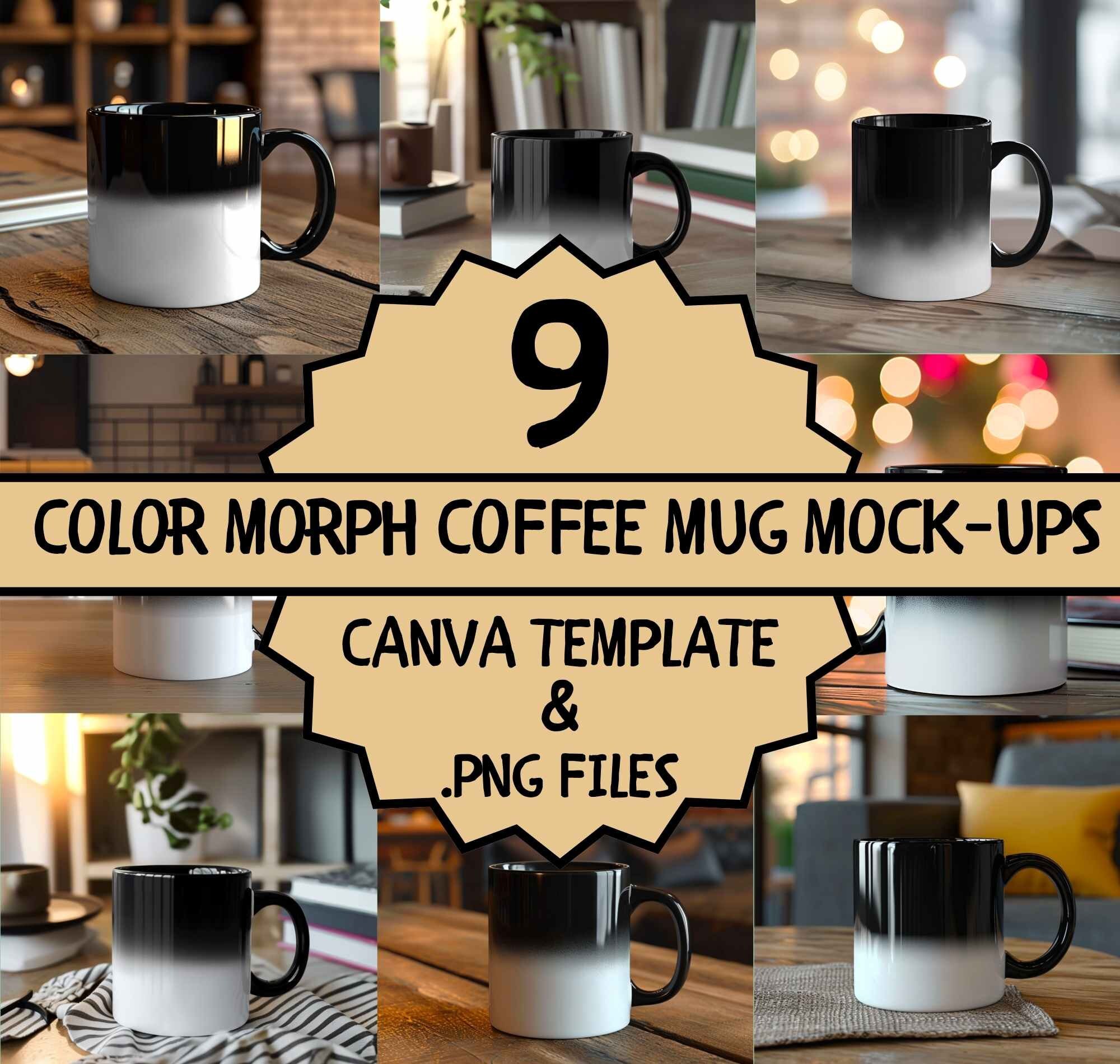 Color Morph Mug Mockup BUNDLE Canva Template Color Change Coffee Cup ...