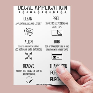 Vinyl Decal Application Card, Small Business Supplies, Digital File ...