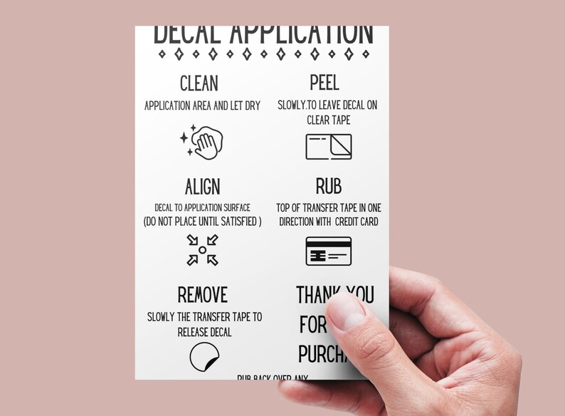 Vinyl Decal Application Card, Small Business Supplies, Digital File ...