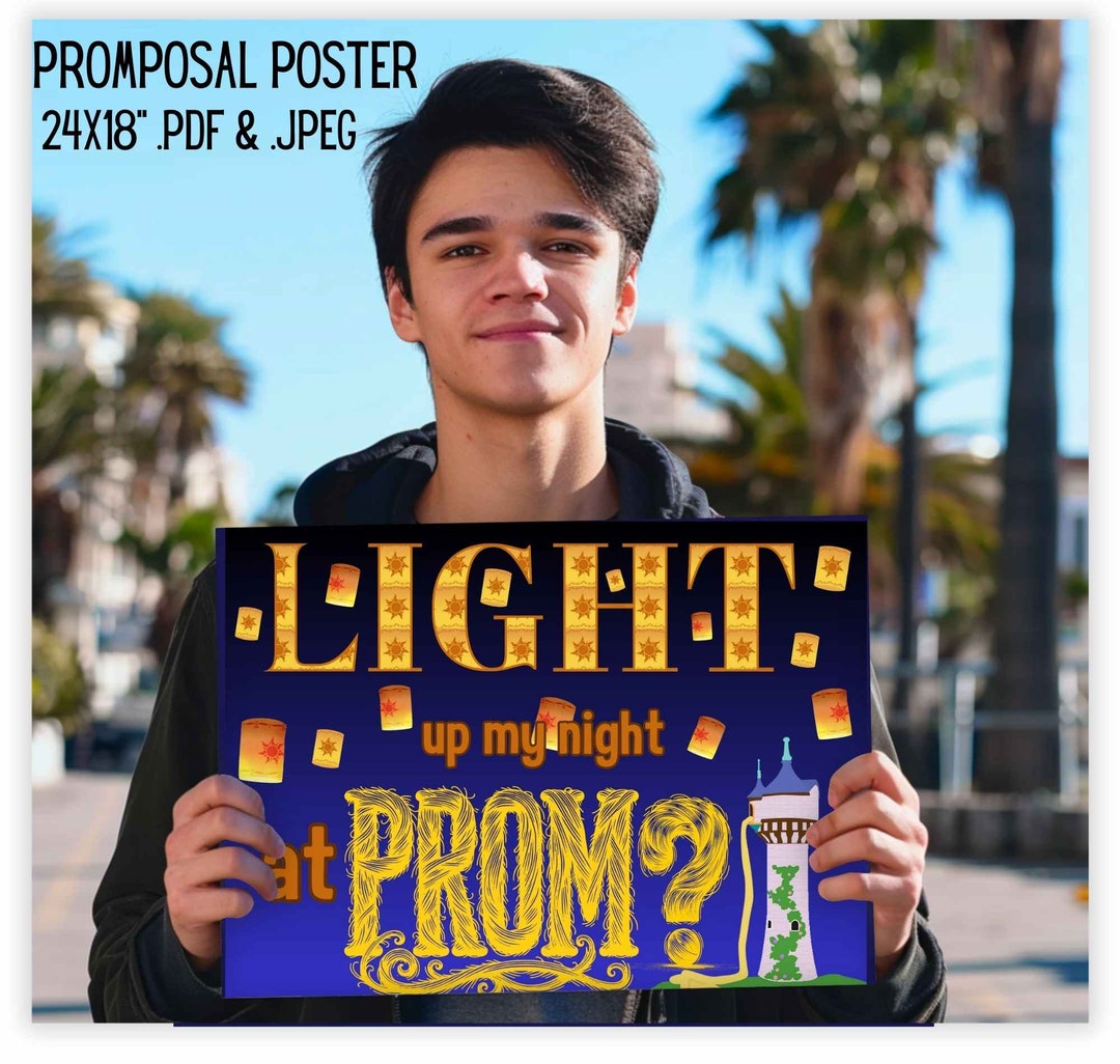 Promposal Poster You Light up My Night Prom Invite Chinese Lantern ...