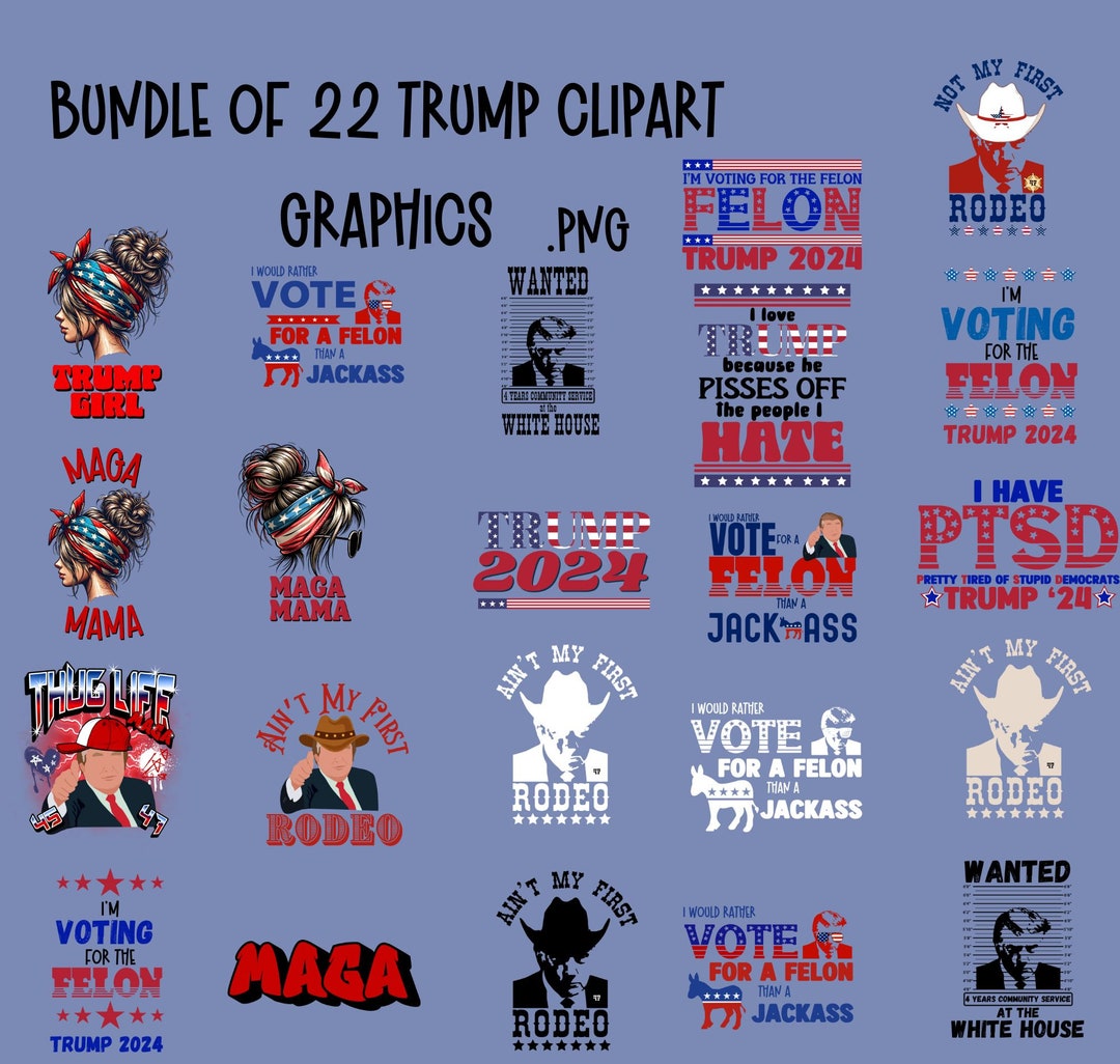 President Trump Graphic Clipart Bundle of 22 T-shirt Graphics POD Mug ...