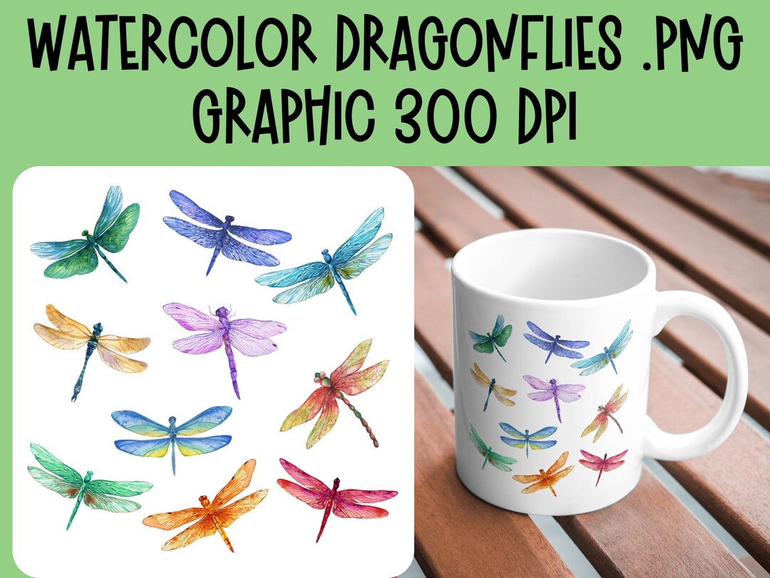 Dragonflies Png Watercolor Damsel Flies Png Graphic Insect Clipart ...