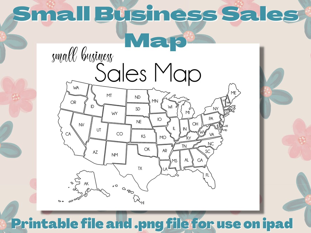 USA Sales Map, Small Business Sales Map, Etsy Sales Map, Sales Tracker ...
