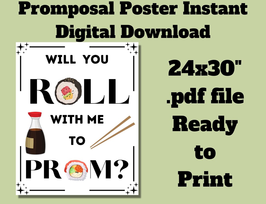 Promposal Sushi Prom Invite Poster,sushi Roll Prom Invitation ...