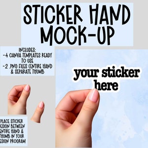 Sticker Hand Mockup Canva Template, Photoshop Mockup,decal Mock Hand ...