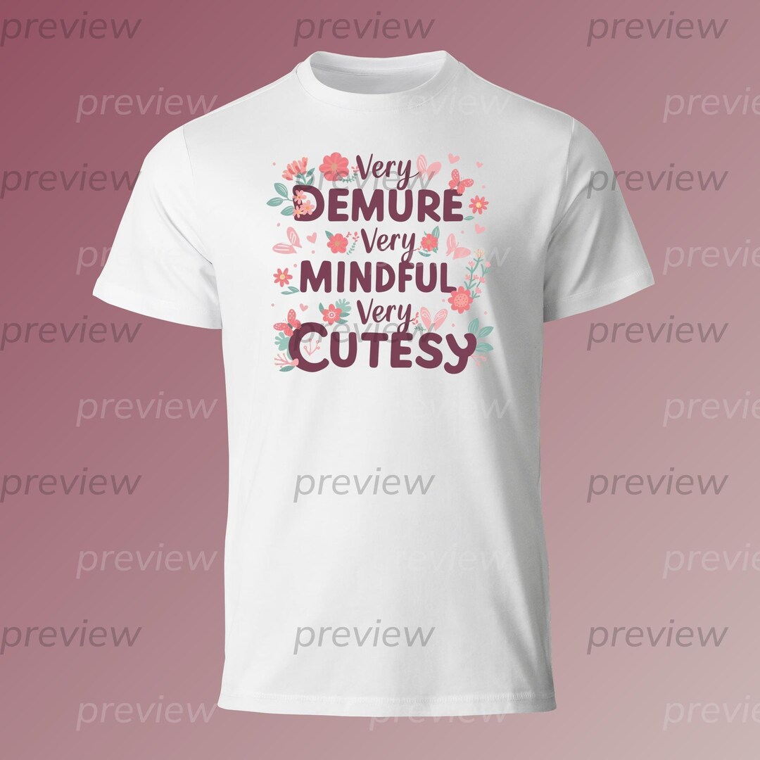 Very Demure Floral Clipart Very Mindful Instant Download for ...