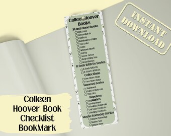 Colleen Hoover Checklist Bookmarks - Etsy