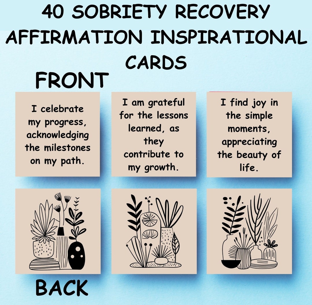 Addiction Recovery Affirmation Cards Set,sponsor Gift to Sponsee, AA ...