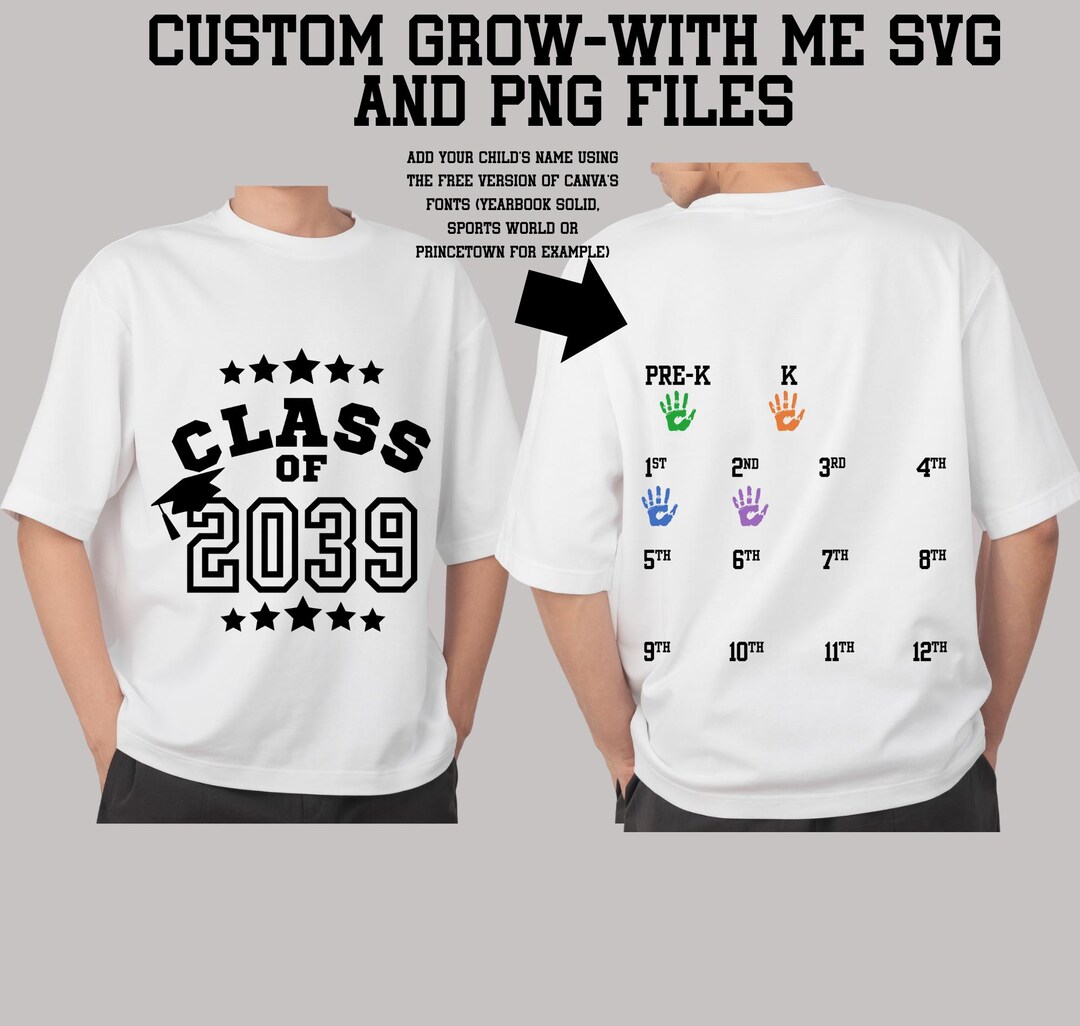Grow With Me Bundle Svg Handprint Keepsake Varsity Last First Day Png ...