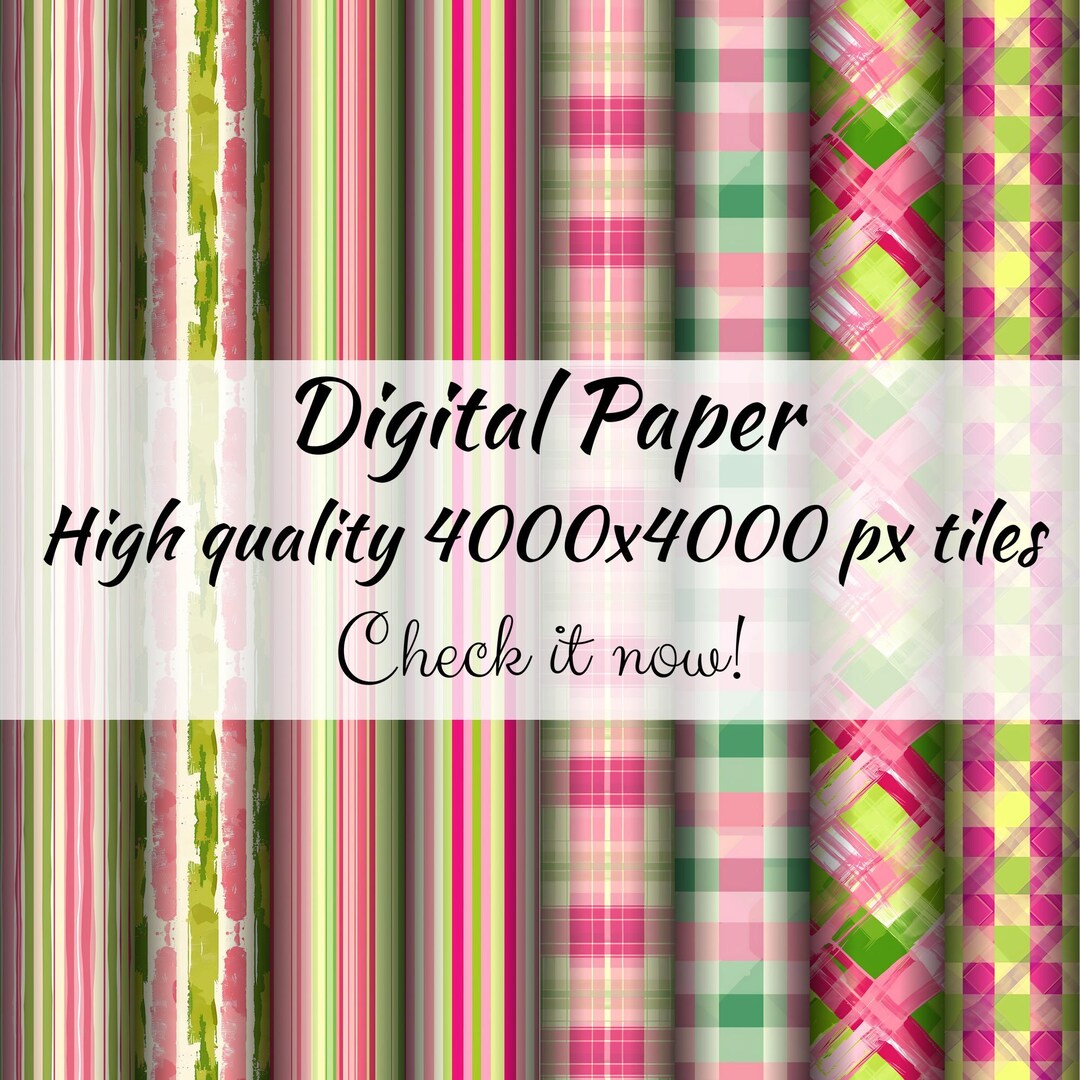 Preppy Digital Paper for Gift Wrap Craft Projects Printable Seamless ...