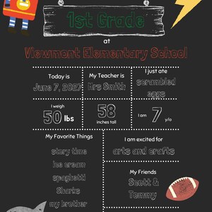Chalkboard Back to School Sign, First Day of School Sign, Editable Back ...