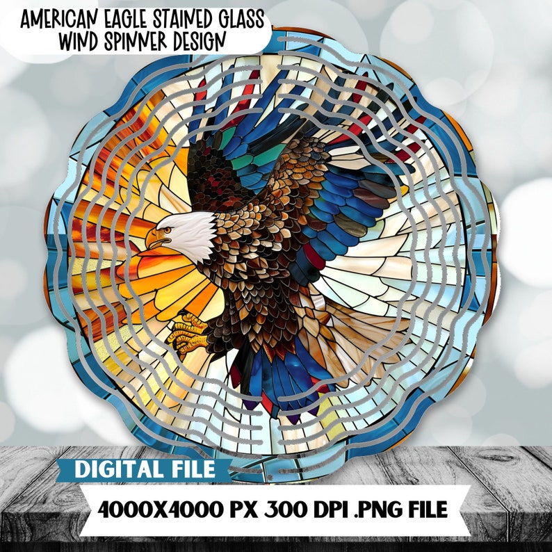 USA Eagle Wind Spinner PNG, Bald Eagle 10in Wind Spinner Sublimation ...