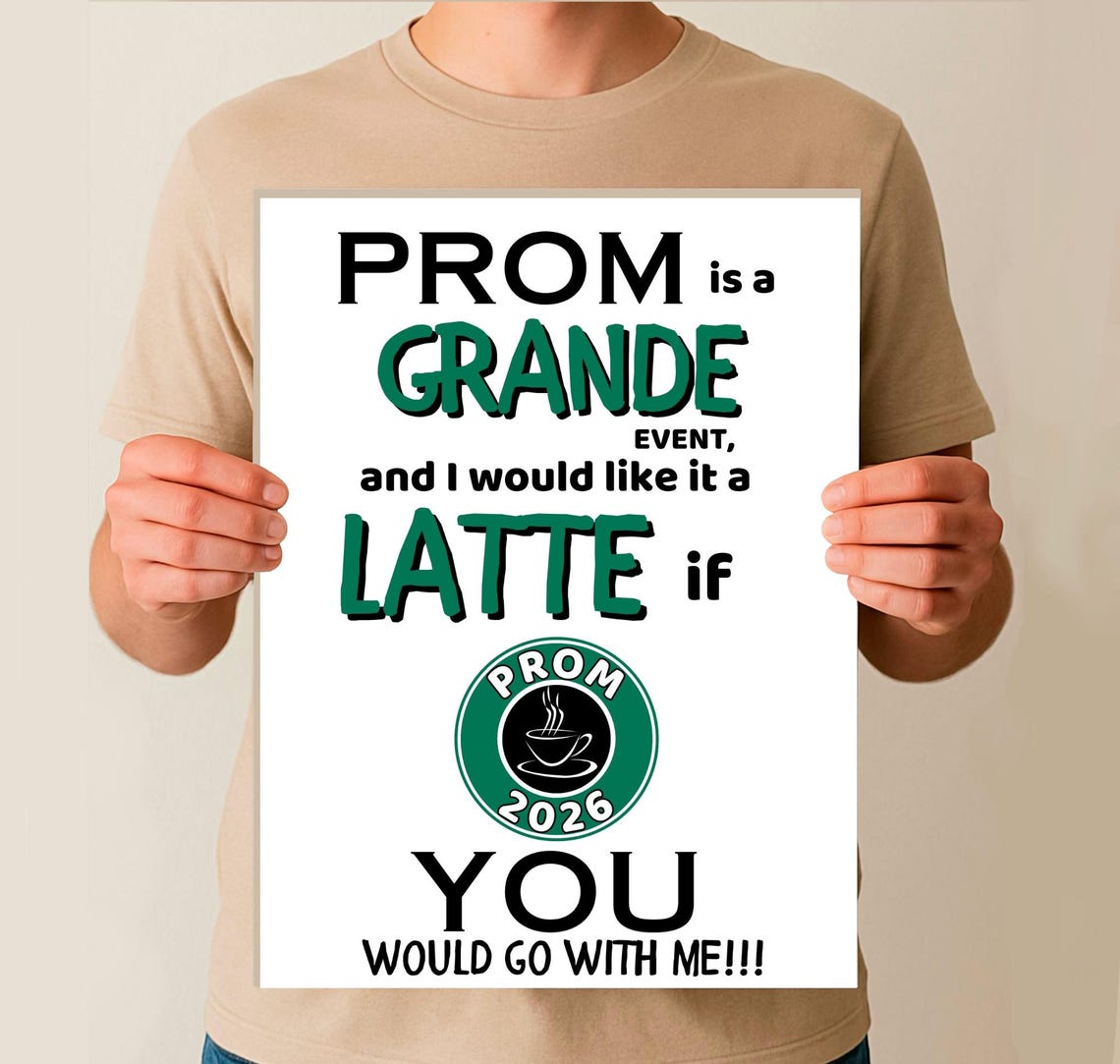 Coffee Promposal Poster, Latte Prom Invite (digital Download) - Etsy