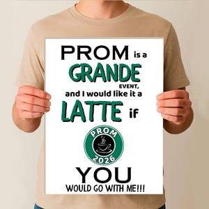 Coffee Promposal Poster, Latte Prom Invite (digital Download) - Etsy