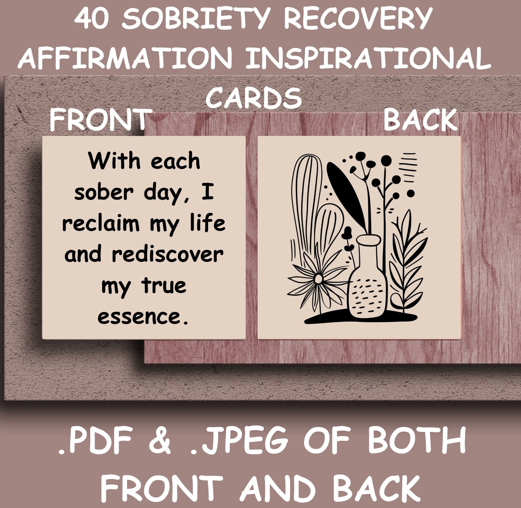 Recovery Affirmation Cards Set,sponsor Gift to Sponsee, AA Recovery ...
