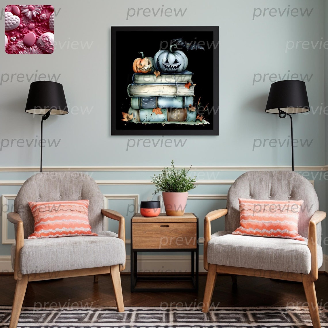 Watercolor Creepy Book Stack Clipart Creepy Book Sub Design Bibliophile ...