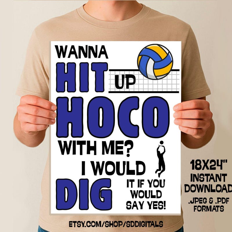 Volleyball Hoco Poster - Etsy