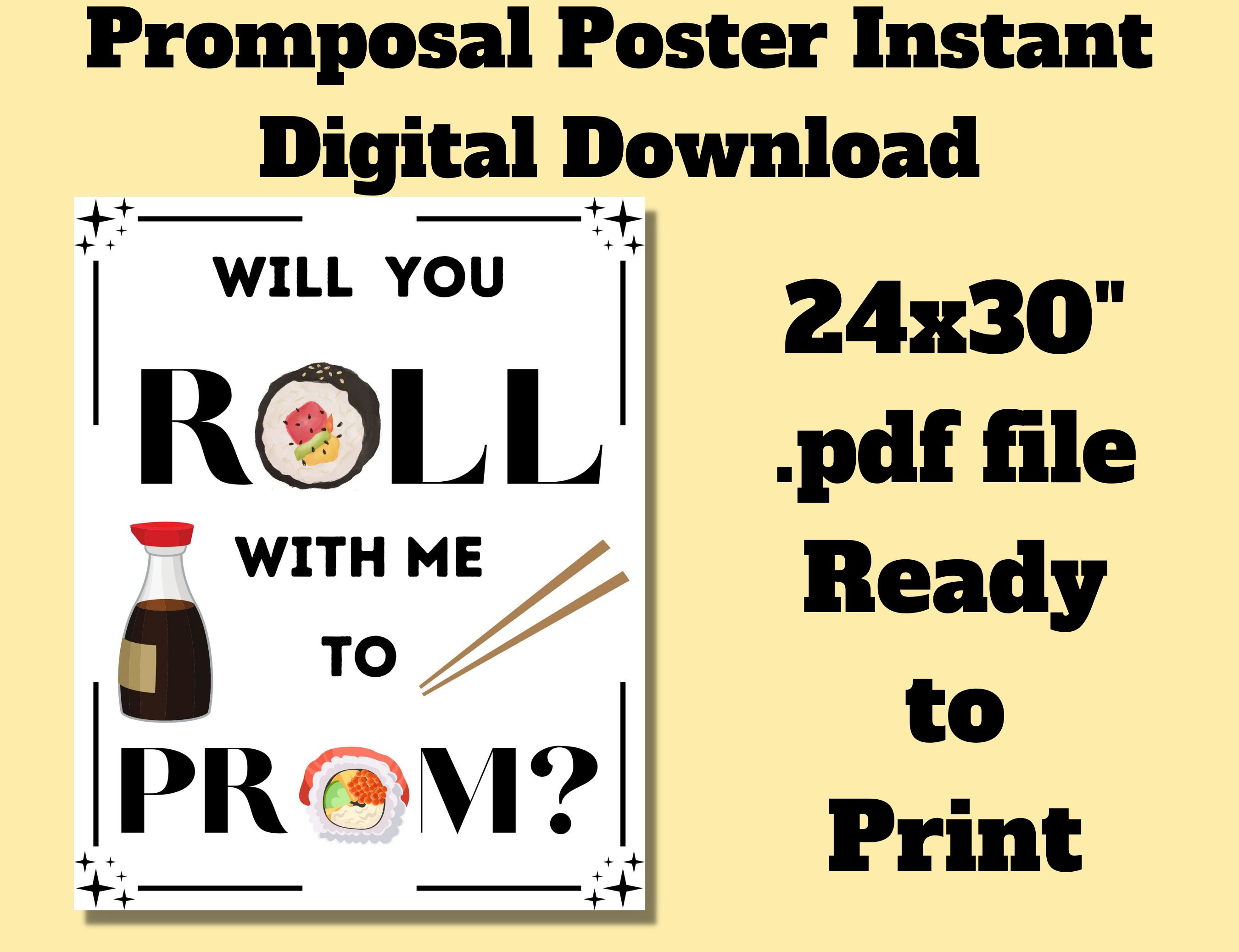 Promposal Sushi Prom Invite Poster,sushi Roll Prom Invitation ...