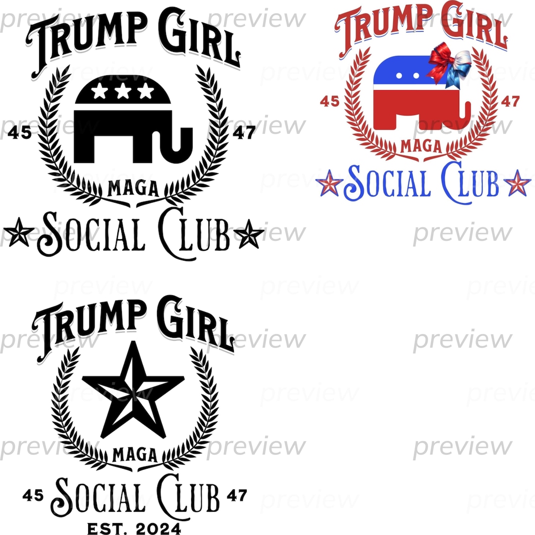 Trump Girl Social Club Clipart Bundle Png Tshirt Design for POD Print ...