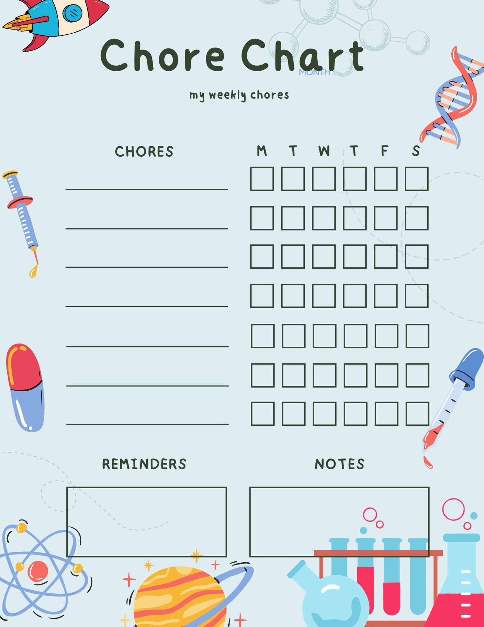 Chore Chart for Kids Chore Chart Printable Homeschool - Etsy