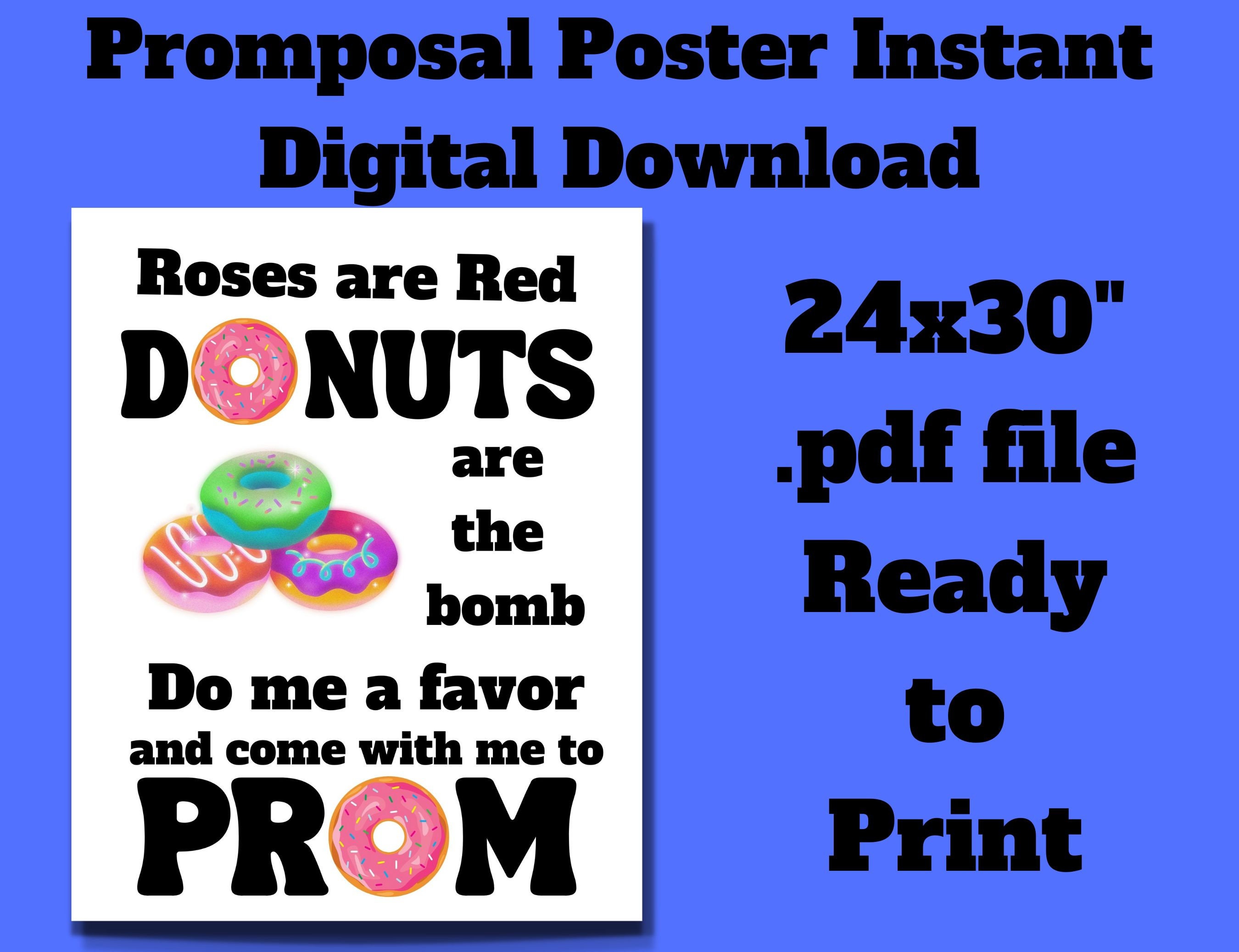 Promposal Poster DIGITAL DOWNLOAD, Donut Prom Invite, Prom Invite 2023 ...
