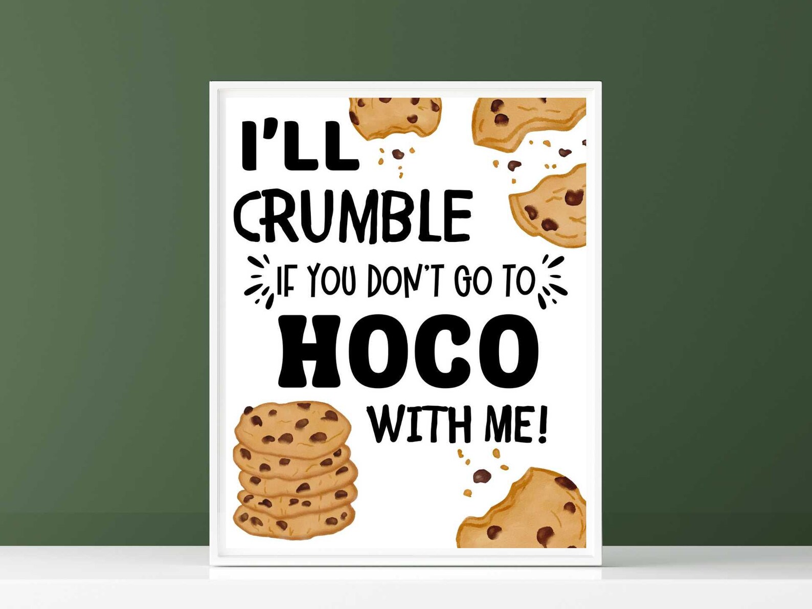 HOCO Proposal Poster Crumble Cookie Night Prom Invite High School Dance ...