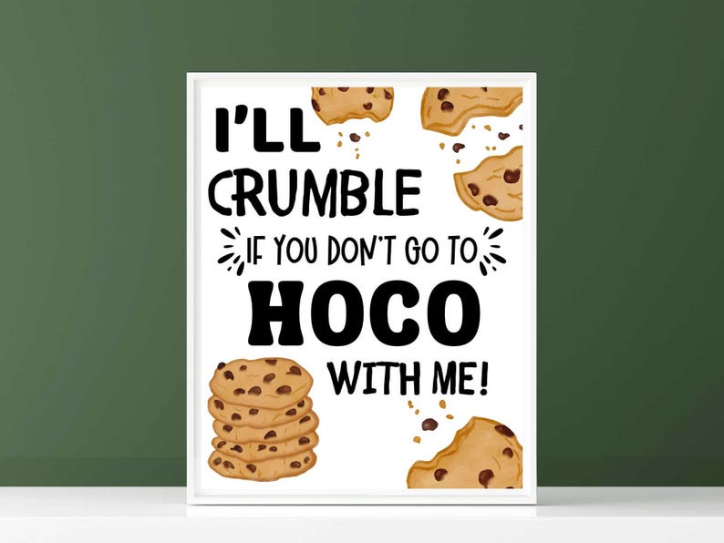 HOCO Proposal Poster Crumble Cookie Night Prom Invite High School Dance ...