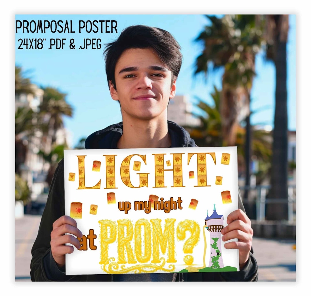 Promposal Poster You Light up My Night Prom Invite Chinese Lantern ...