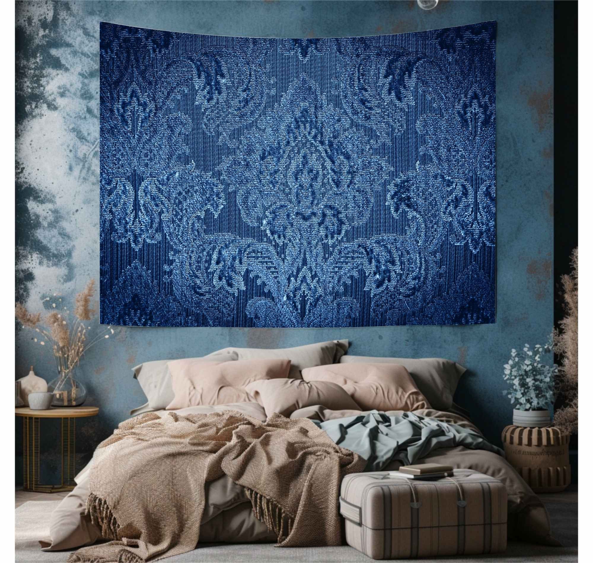 Tapestry Blue Mockup Canva Template, Stock Photo POD File Png Mockup ...