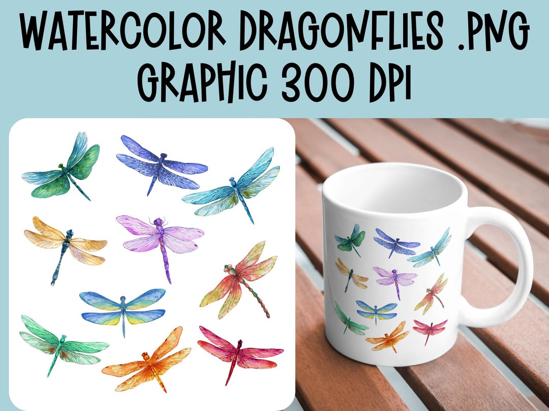 Dragonflies Png Watercolor Damsel Flies Png Graphic Insect Clipart ...