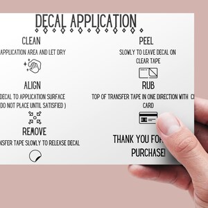 Vinyl Decal Application Card, Small Business Supplies, Digital File, Ready to Print, Instant ...