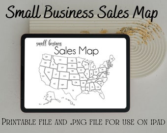 USA Sales Map, Small Business Sales Map, Etsy Sales Map, Sales Tracker ...