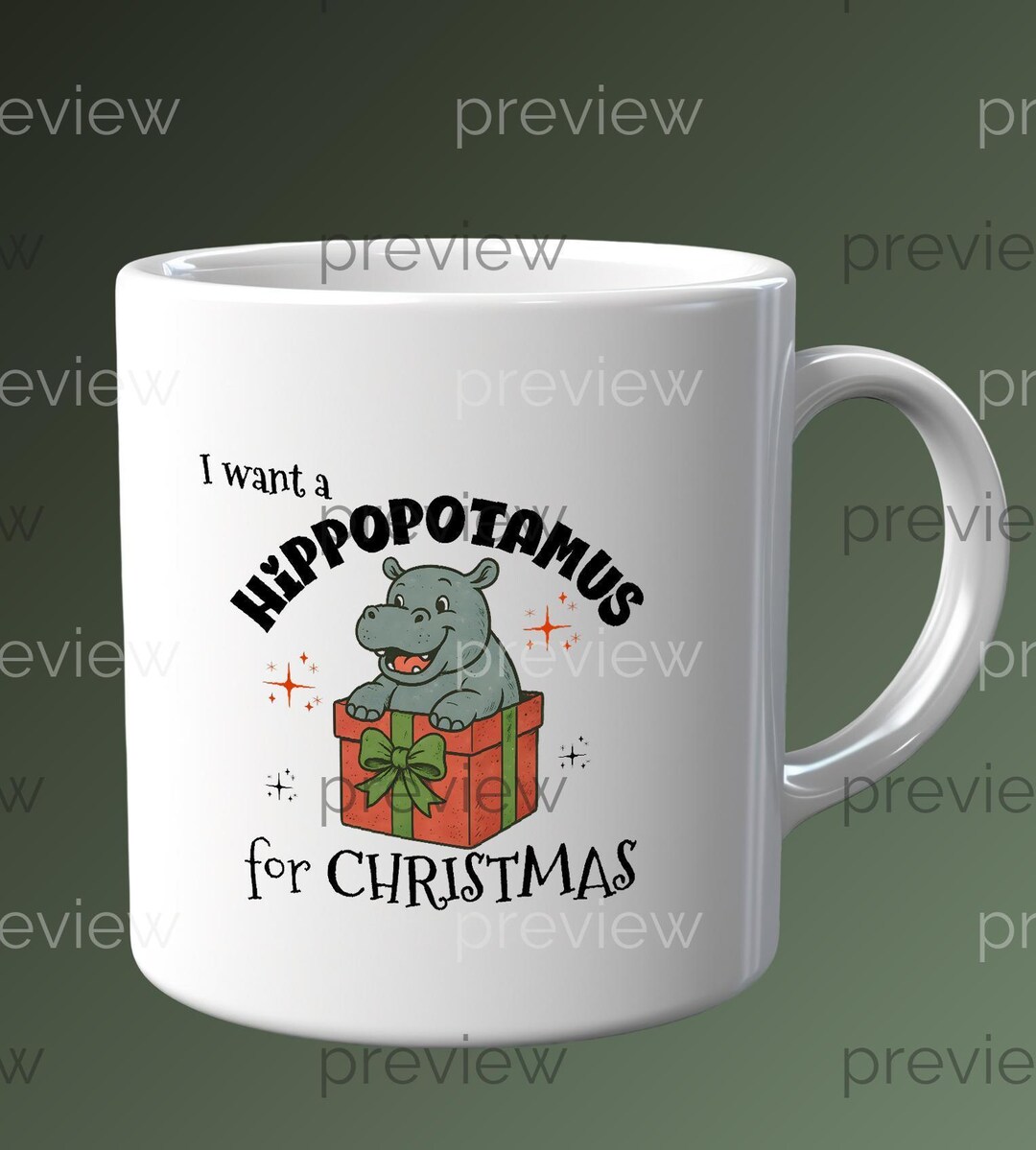 I Want a Hippopotamus for Christmas Png Hippopotamus Christmas Png Cute ...