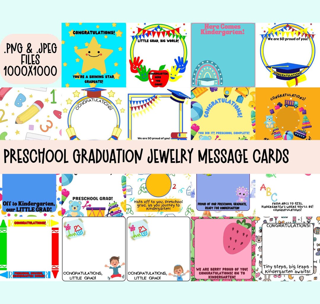 Preschool Graduation Message Card Bundle,shineon Card Designs Awkward ...