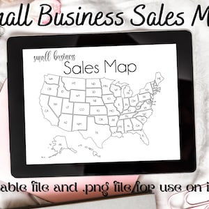 USA Sales Map, Small Business Sales Map, Etsy Sales Map, Sales Tracker ...