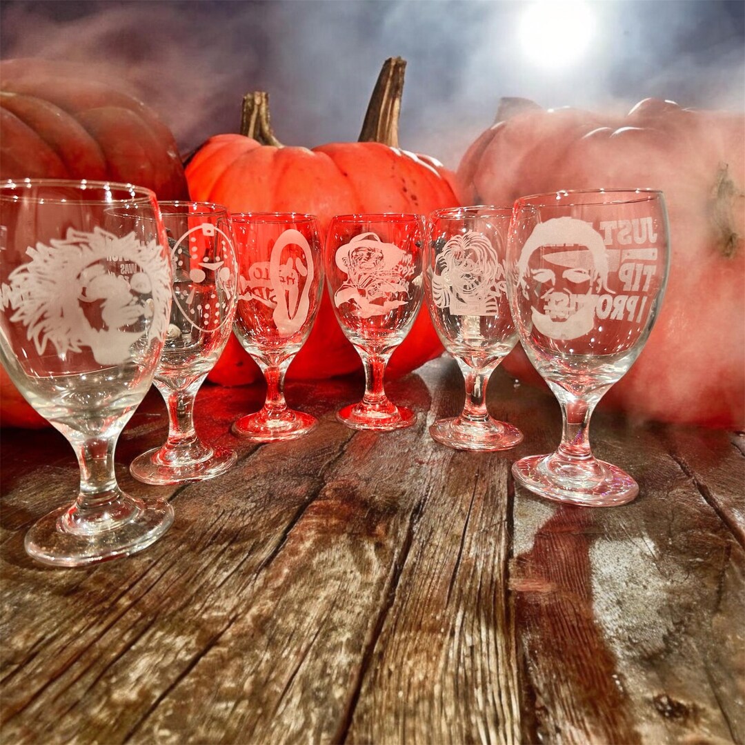 Halloween Horror Movie Wine Glasses - Etsy