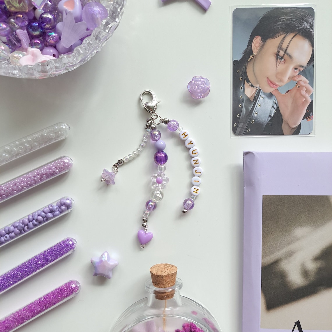 Bead Keychains Stray Kids Skz Felix Hyunjin Leeknow Coquette Pastel Y2k ...