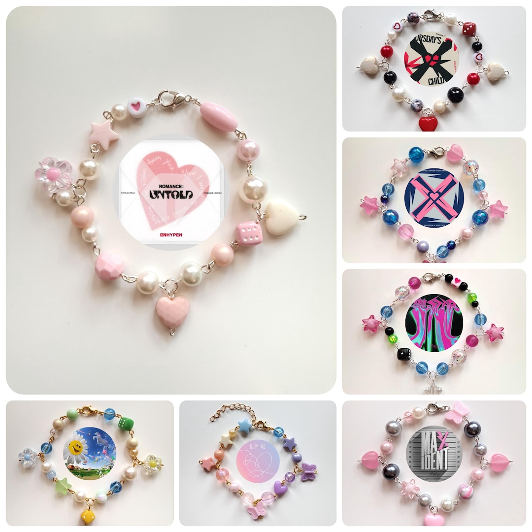 Bead Bracelet Kpop Merch Jewelry Y2k Coquette BTS Seventeen TXT Enhypen ...