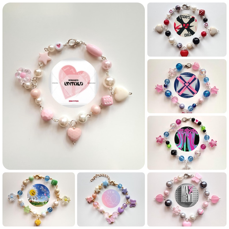 Bead Bracelet Kpop Merch Jewelry Y2k Coquette BTS Seventeen TXT Enhypen ...