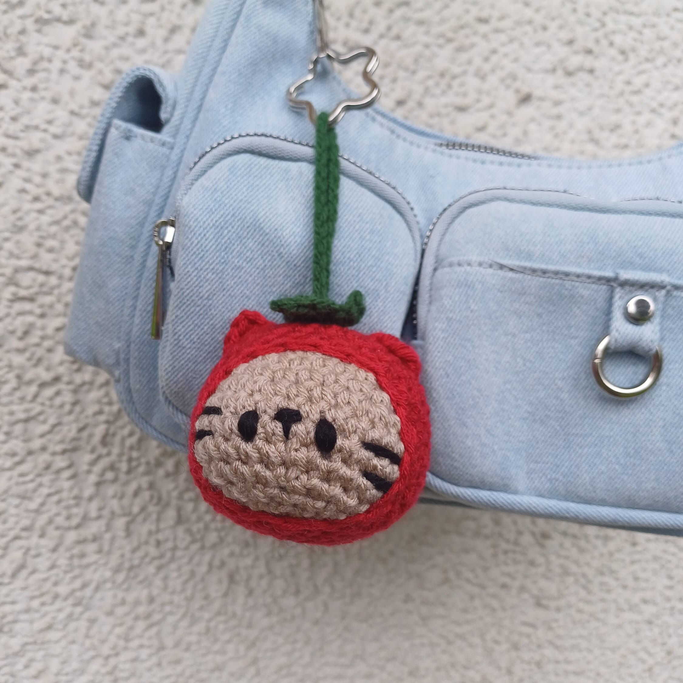 Crochet Fruit Cat Amigurumi Keychains Cute Tangerine Blueberry Y2k ...