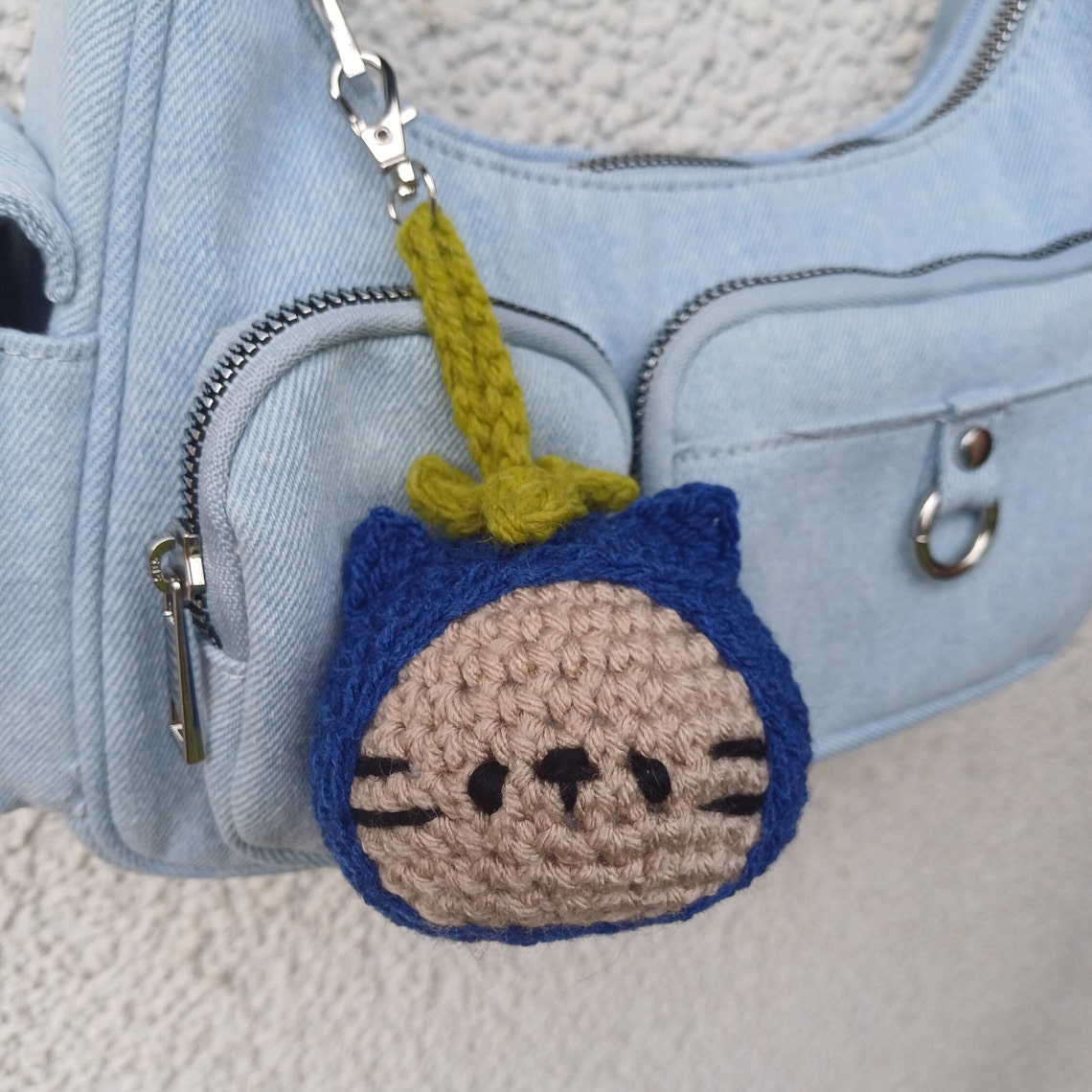 Crochet Fruit Cat Amigurumi Keychains Cute Tangerine Blueberry Y2k ...