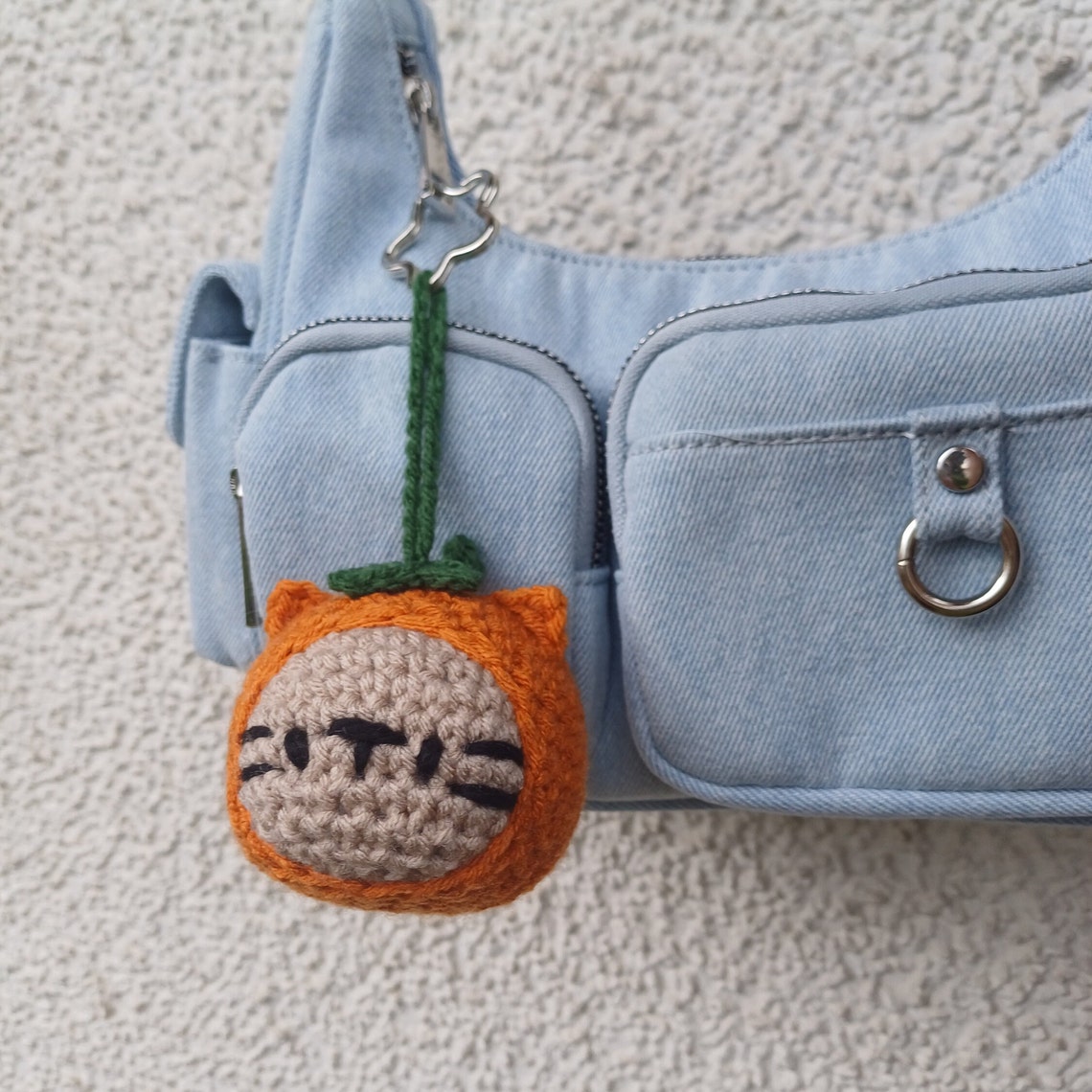 Crochet Fruit Cat Amigurumi Keychains Cute Tangerine Blueberry Y2k ...
